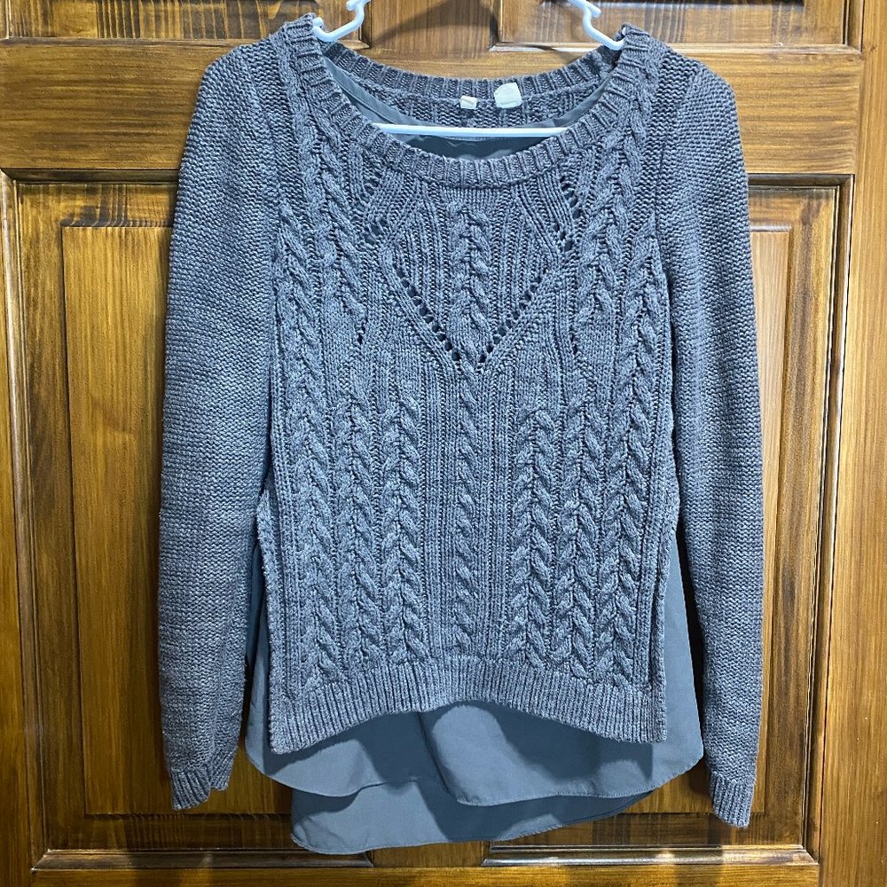 Anthropologie Moth Ella Layered Cable Knit Sweater - Gem